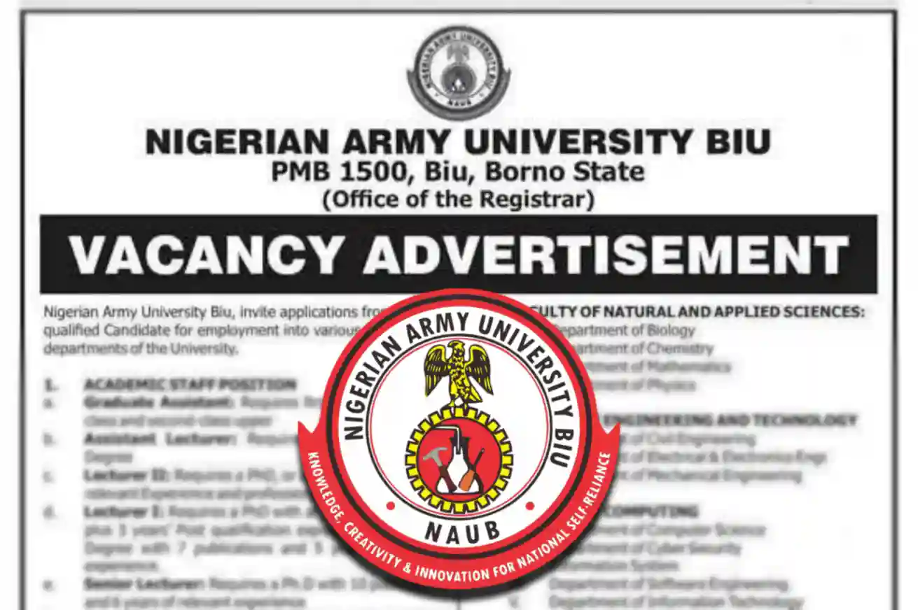 Nigerian Army University Biu announces 2025 recruitment for staff